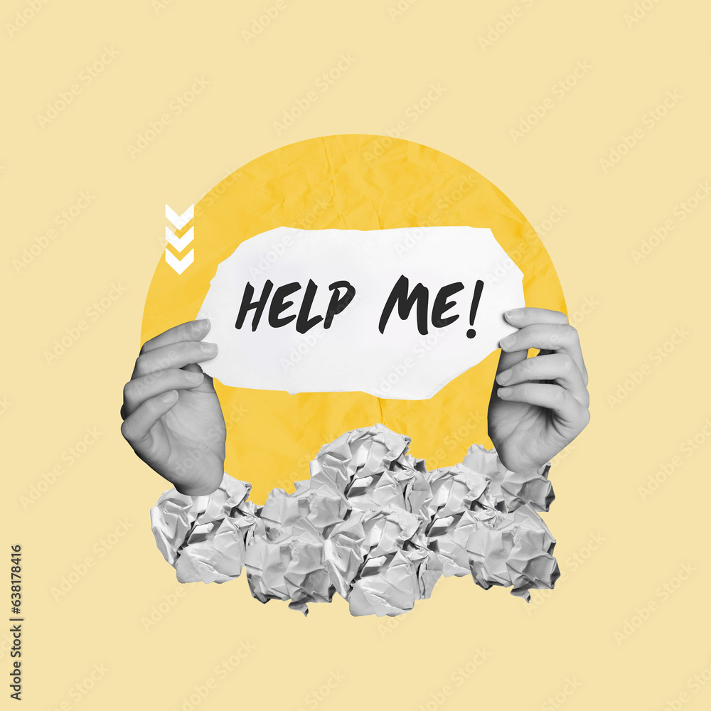 help me, hands with help paper, help at work, mired in paperwork, labor ...
