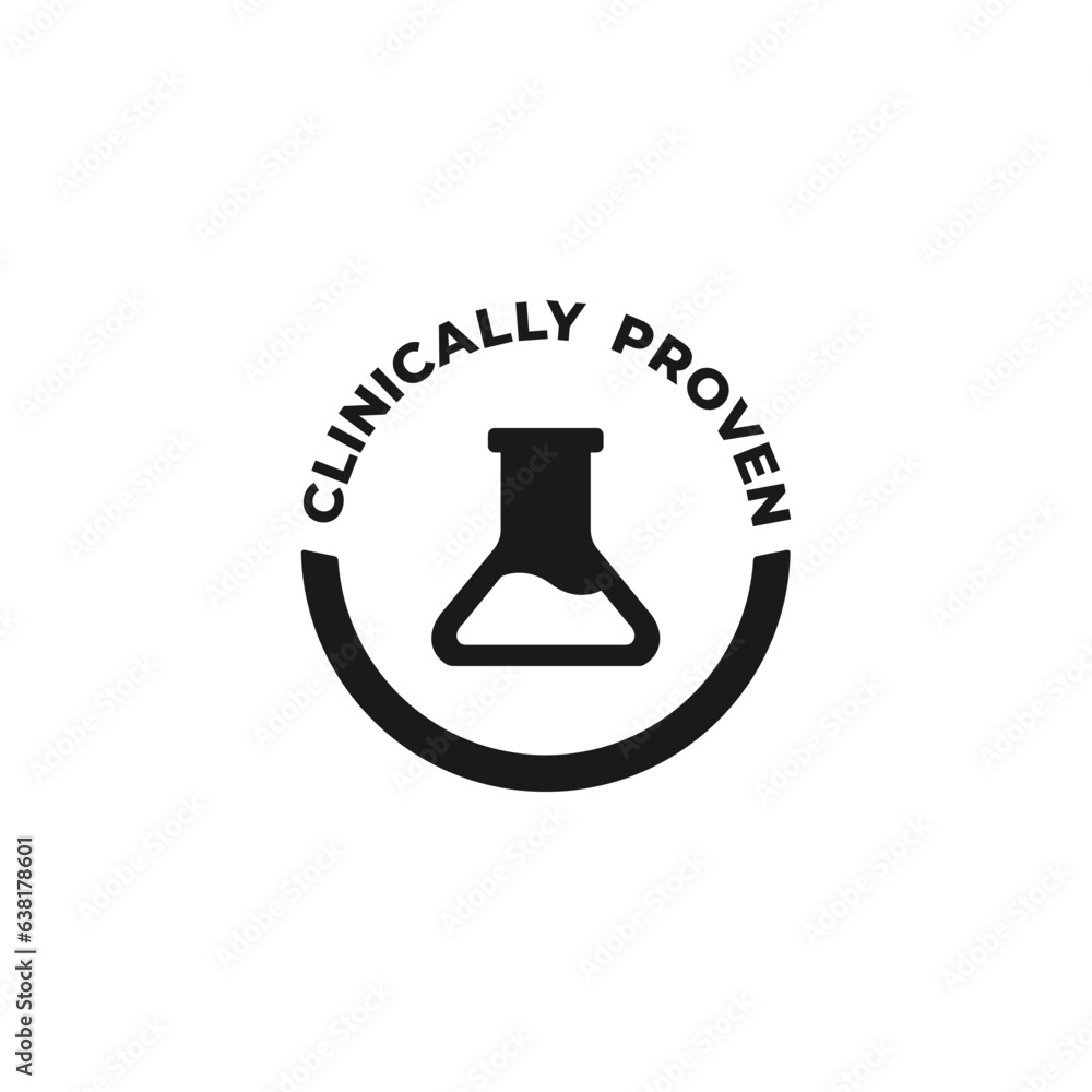 Clinically proven icon or Clinically proven label vector isolated in ...