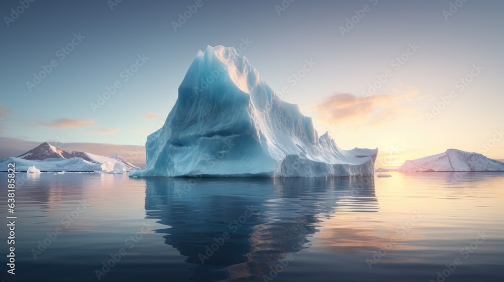 iceberg melting due to global warming, symbolizing climate change and ...