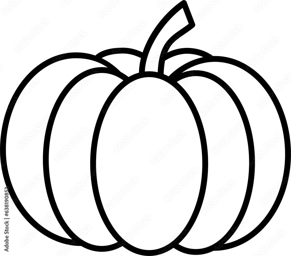 Outlined pumpkin, pumpkin doodles, pumpkin line art. Coloring page ...