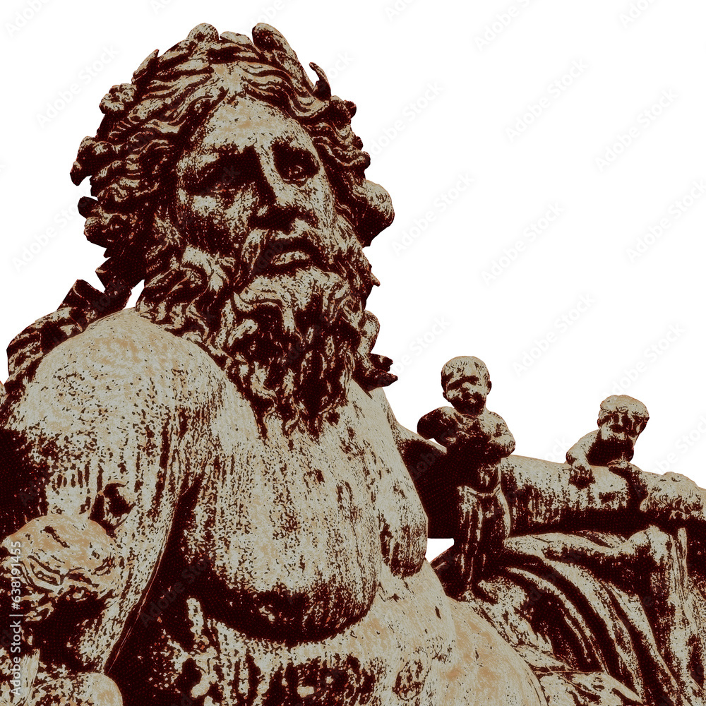 Vintage illustration sculpture of Nilus. God of the Nile river Stock ...