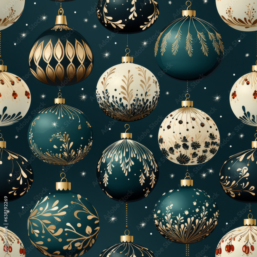 christmas pattern, repeating pattern, illustration, christmas balls ...