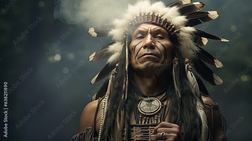 Poster Apache Indian shaman is a native American man. – Wall Art | UkPosters