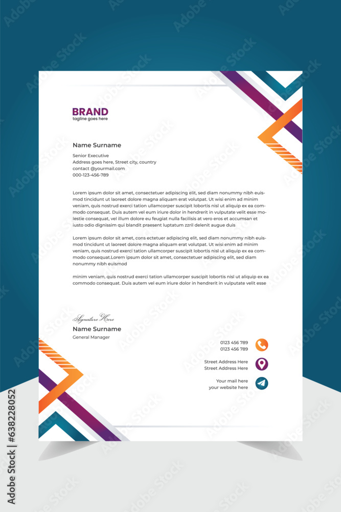 corporate modern letterhead design template. creative modern letter ...