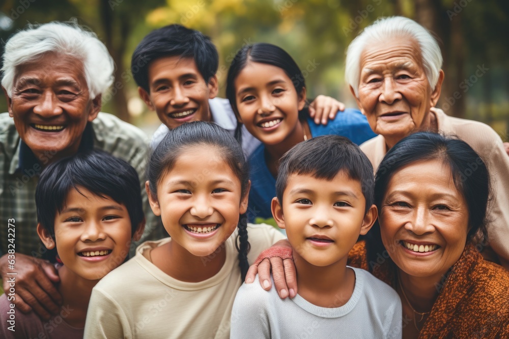 A diverse group of faces of from different cultures, kids, parents and ...