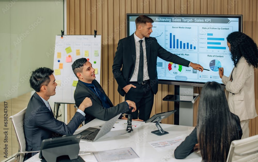 Diverse team innovates for sales KPIs via collaborative brainstorming ...