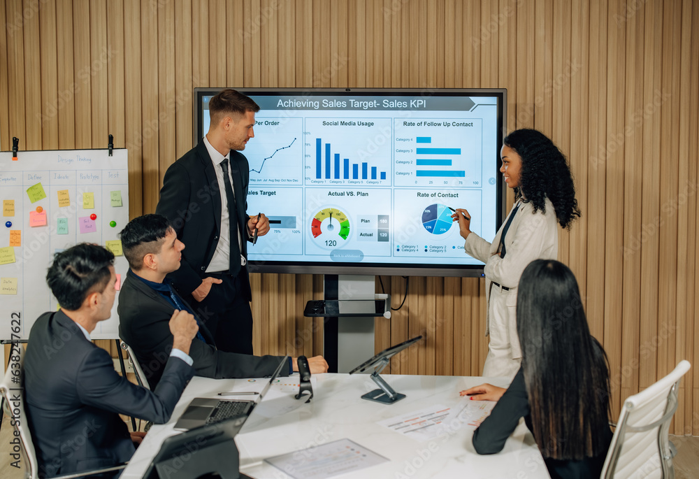 Diverse team innovates for sales KPIs via collaborative brainstorming ...