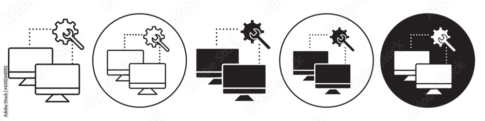 Remote Support Icon. Symbol of Remote desktop protocol RDP. Vector set ...
