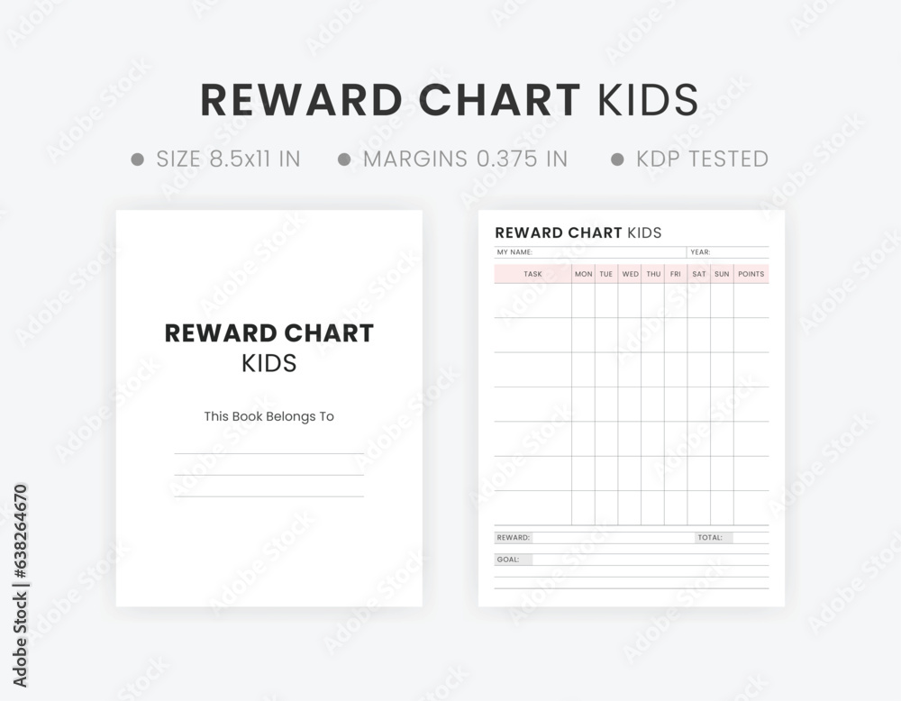 Reward chart template printable Stock Vector | Adobe Stock