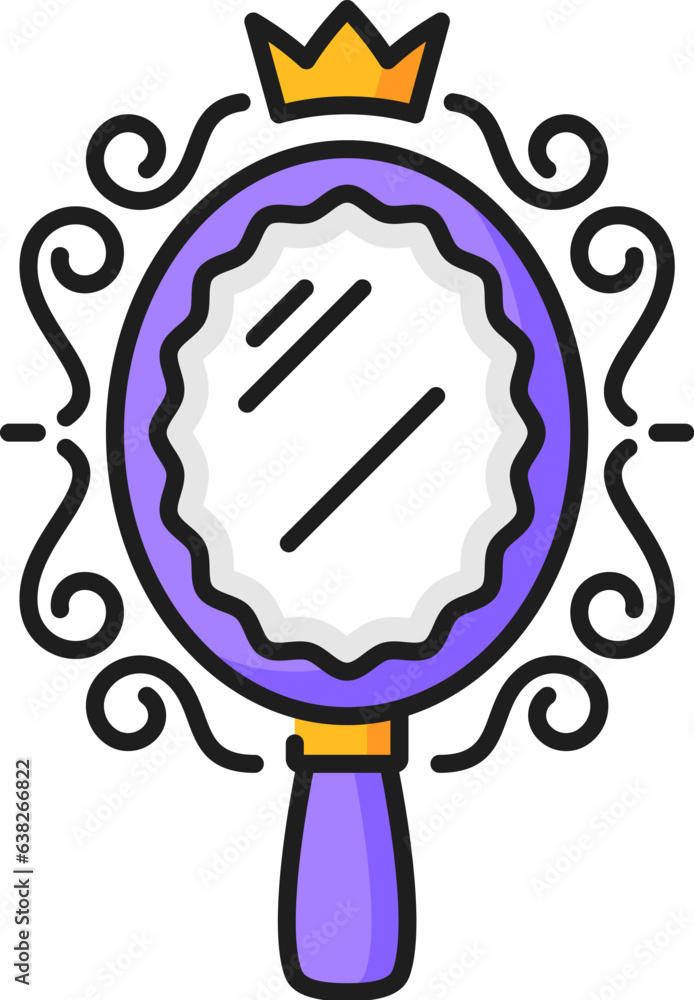 Magic mirror witchcraft and magic icon, mystery sign. Isolated vector ...