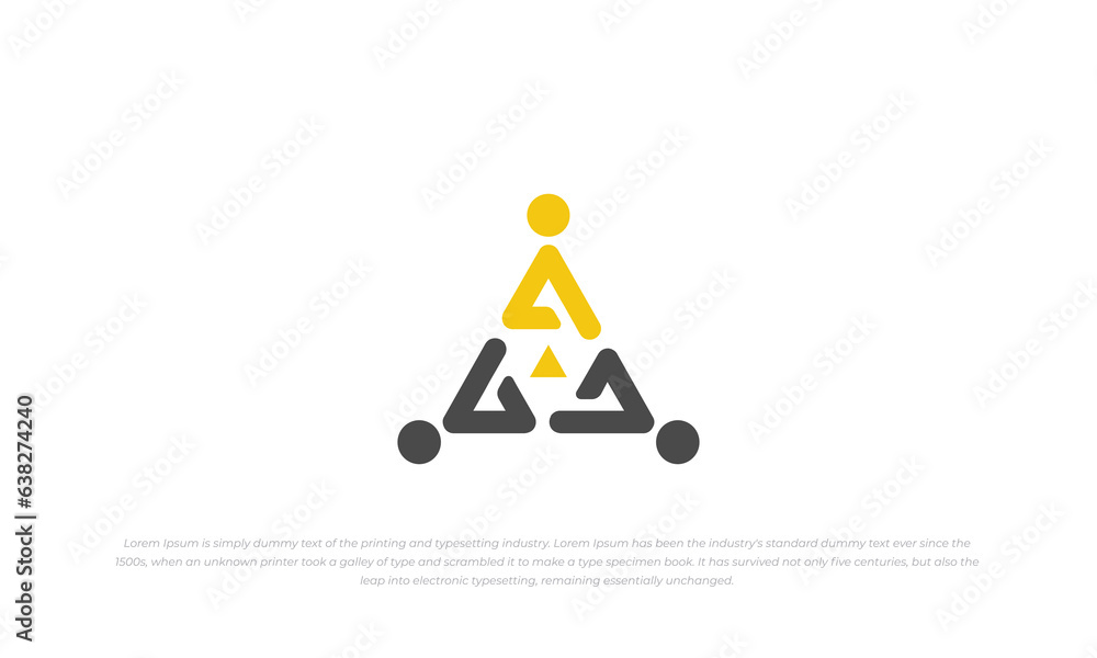 logo combination people group, triangle, and letter A Stock Vector ...
