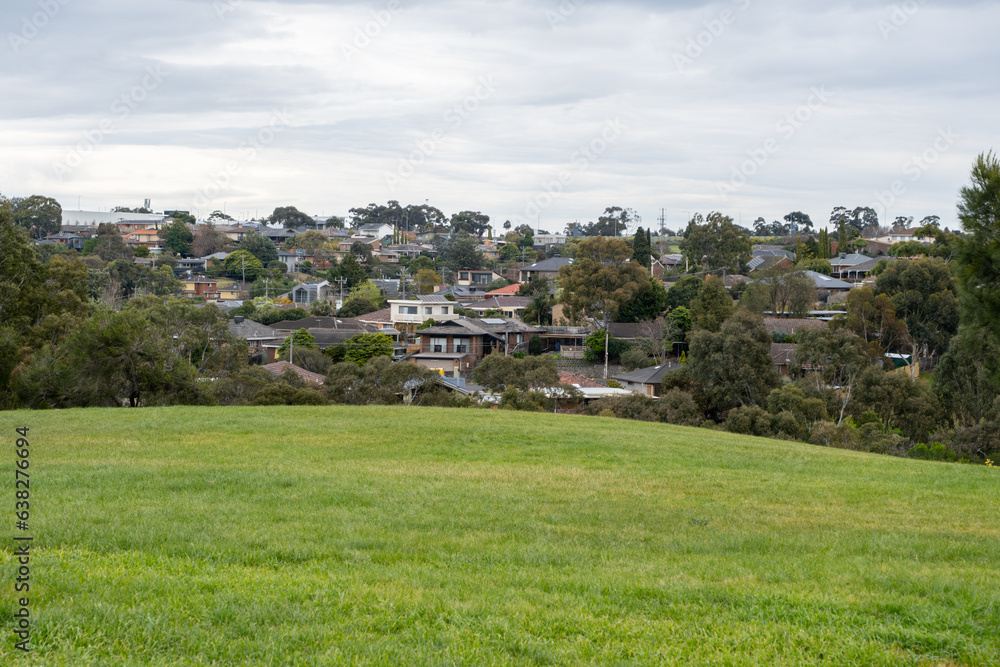 Background texture of vacant grass lawn with some Australian ...