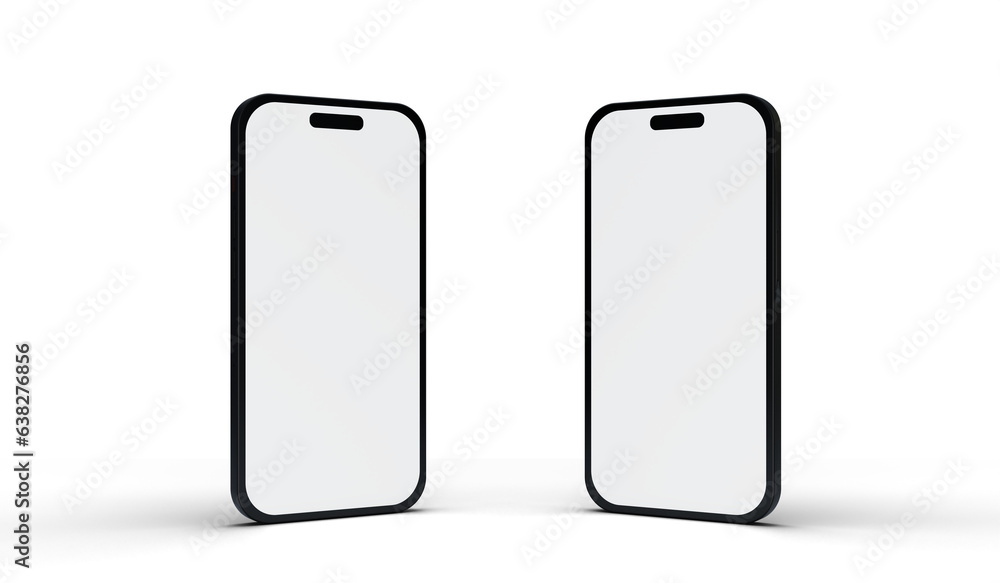 Realistic smartphone mockup. Mobile phone 3d render with isolated on ...