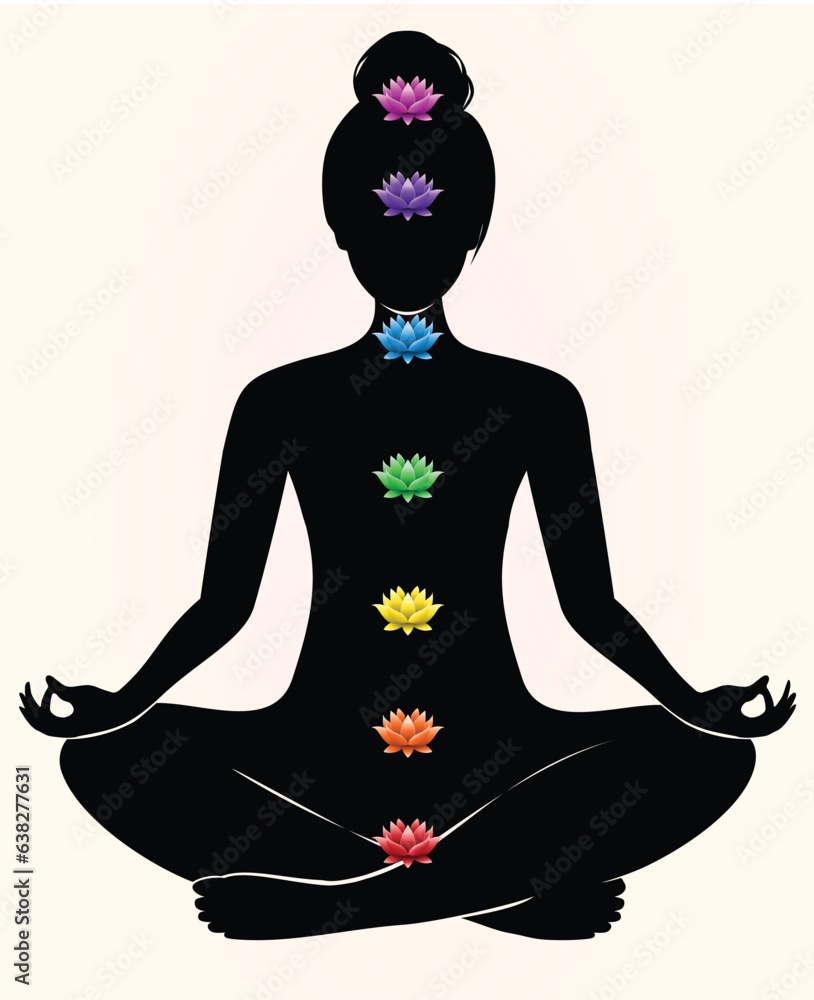 7 Chakras, Meditation, Seven Chakras, Chakras Healing Stock Vector ...
