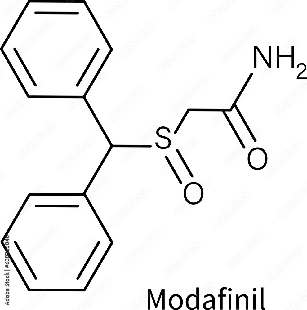 Formula of chemical structure of Modafinil, Cocaine, Morphine, Heroin ...