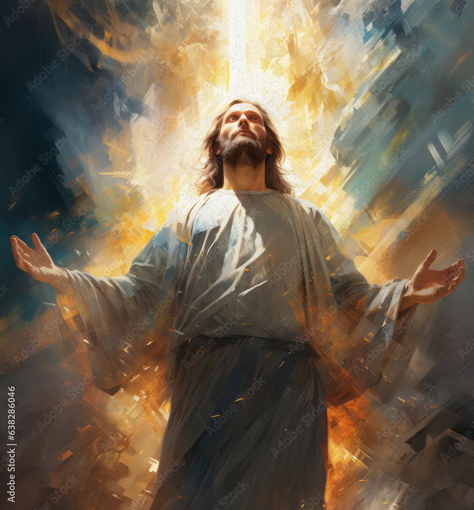 Jesus Christ on abstract background. Cross of Jesus Christ. created by ...