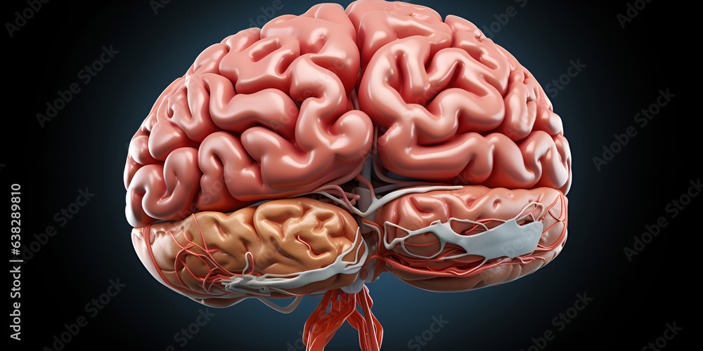 Human brain anatomy. 3D Lateral view of human Brain. Neurology 3D ...