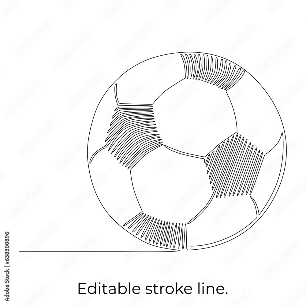 Football soccer ball - championship symbol. Vector stock continues line ...