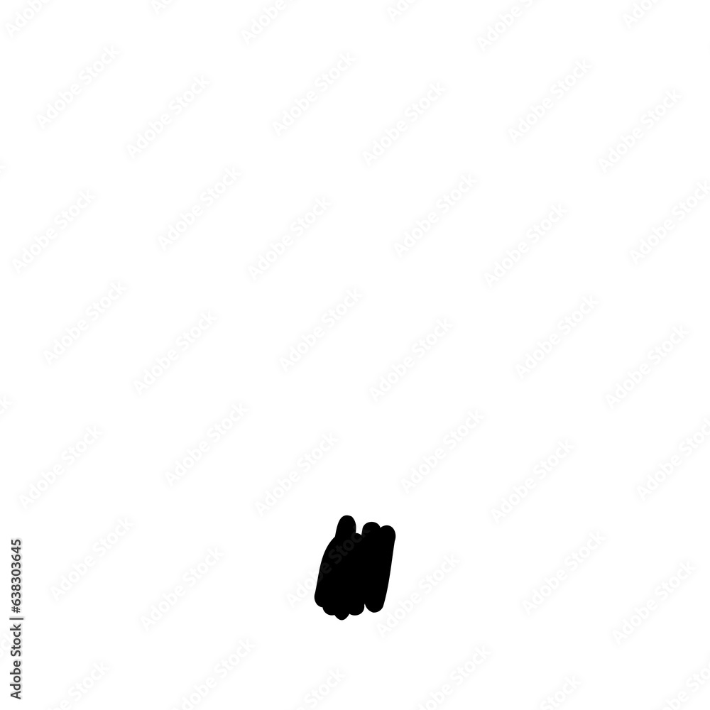 Symbol full stop brush stroke in doodle brush hand drawn style isolated ...