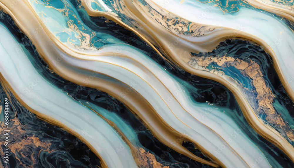 Beautiful marble art Ocean background. Style incorporates the swirls of ...