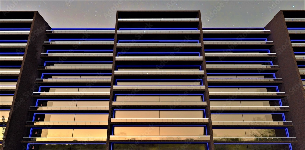 Exclusive facade design of an upscale mid-rise apartment building ...