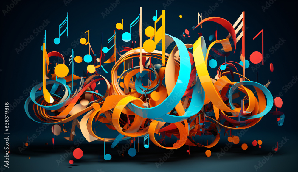 modern multicolor music background with abstract structure and musical ...