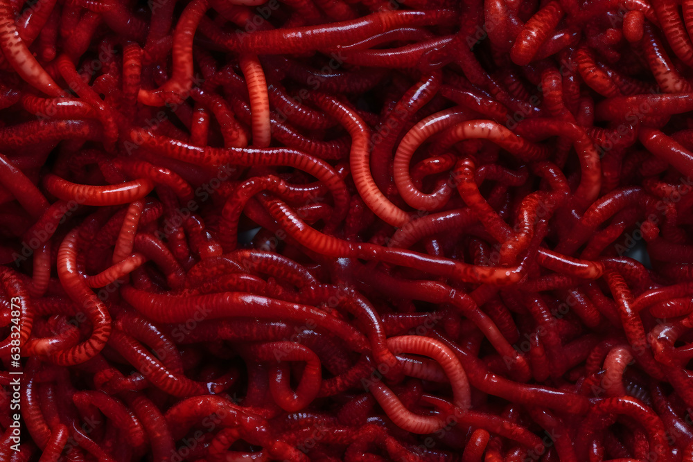 red worms full-frame background and seamless texture, neural network ...