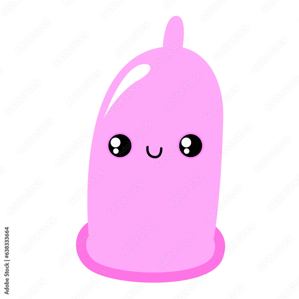 Condom cartoon character. Cartoon condom. Safe sex, contraception, AIDS ...