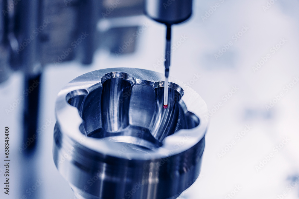 Working Coordinate Measuring machine probe CMM on milling work. Sensor ...