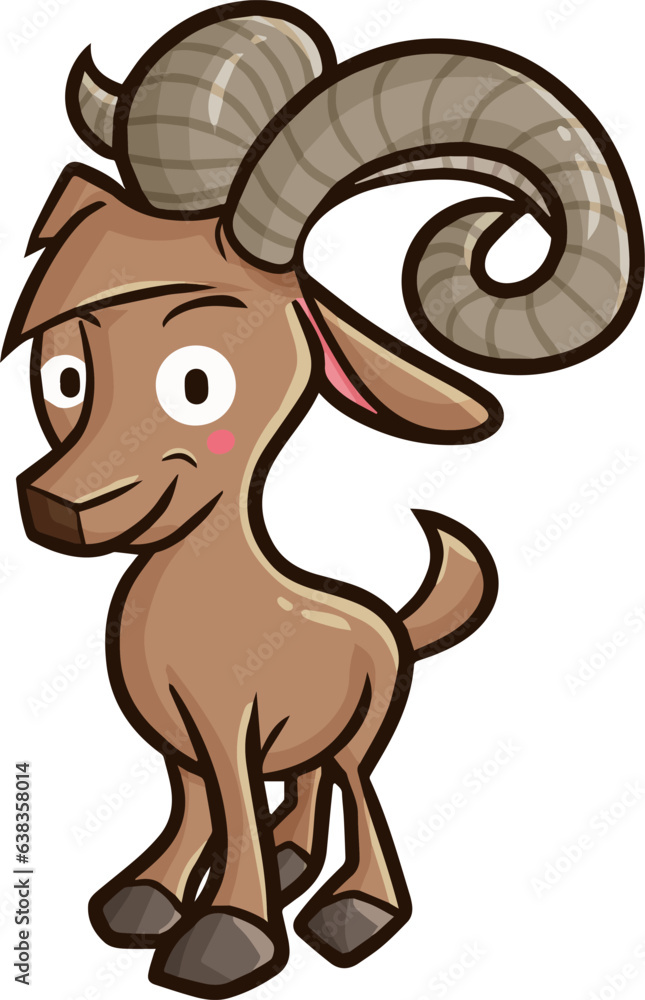 Funny and cute antelope smiling cartoon illustration Stock Vector ...