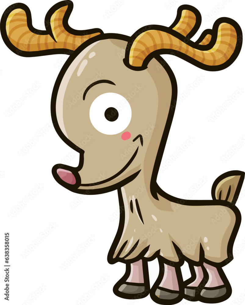 Funny and cute little deer smiling cartoon illustration Stock Vector ...