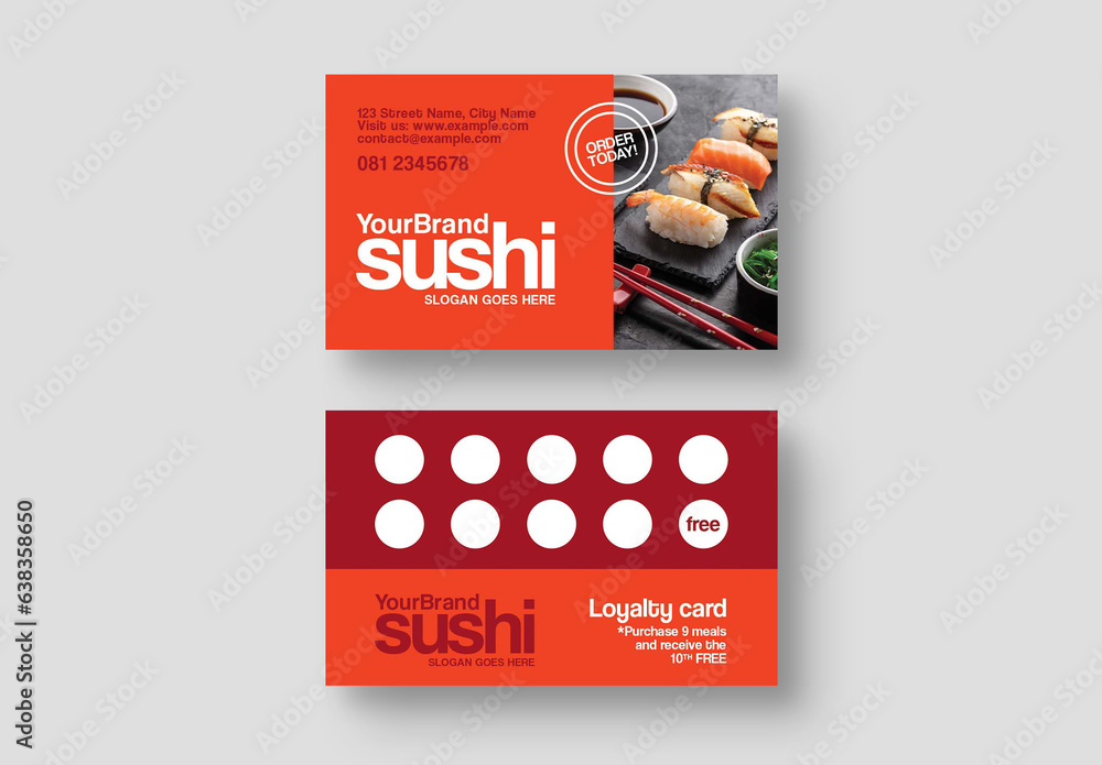 Modern Loyalty Card Layout with Photo Placeholder Stock Template ...