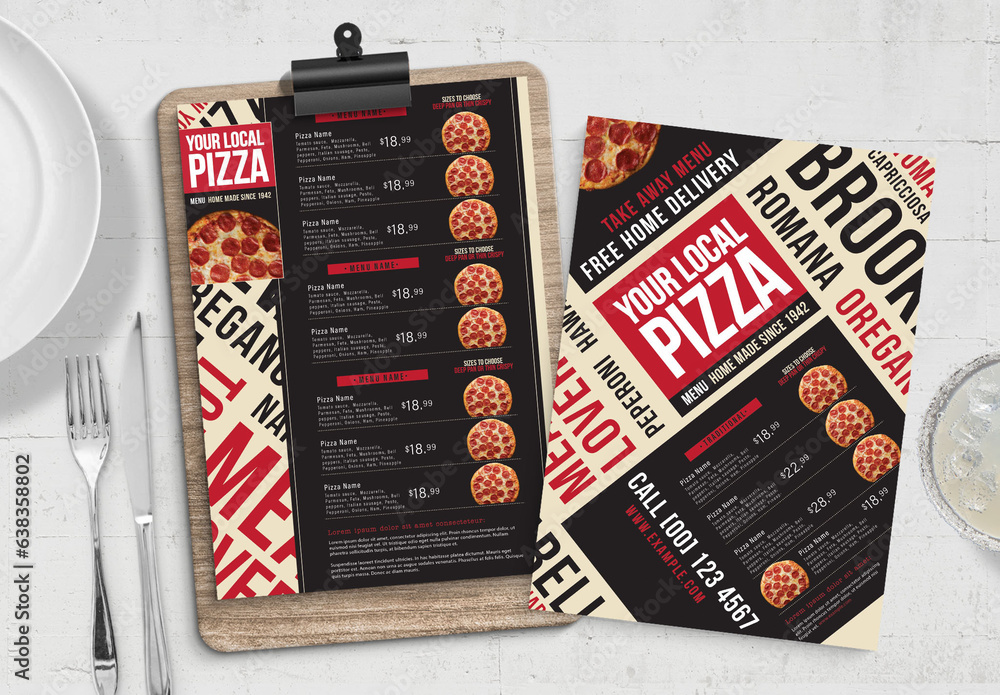 Pizza Menu Layout Stock Template | Adobe Stock