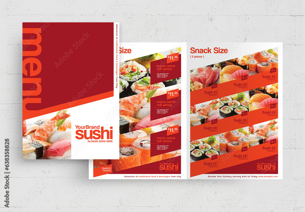 Modern Sushi Restaurant Menu Layout Stock Template | Adobe Stock