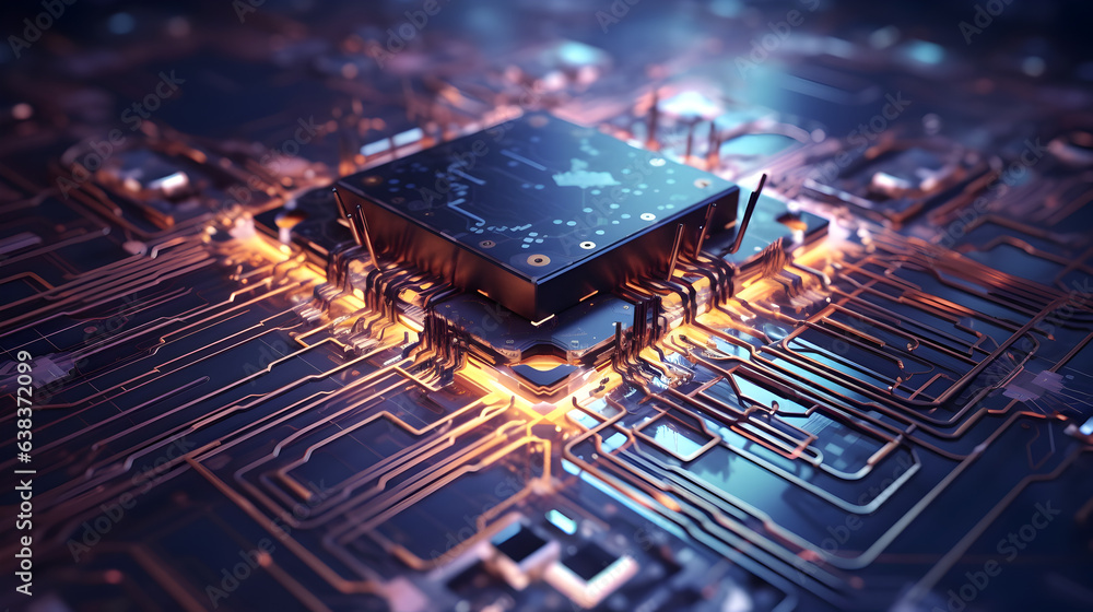 system of digitalization processor or Neural networks of Artificial Intelligence. Generative AI ...