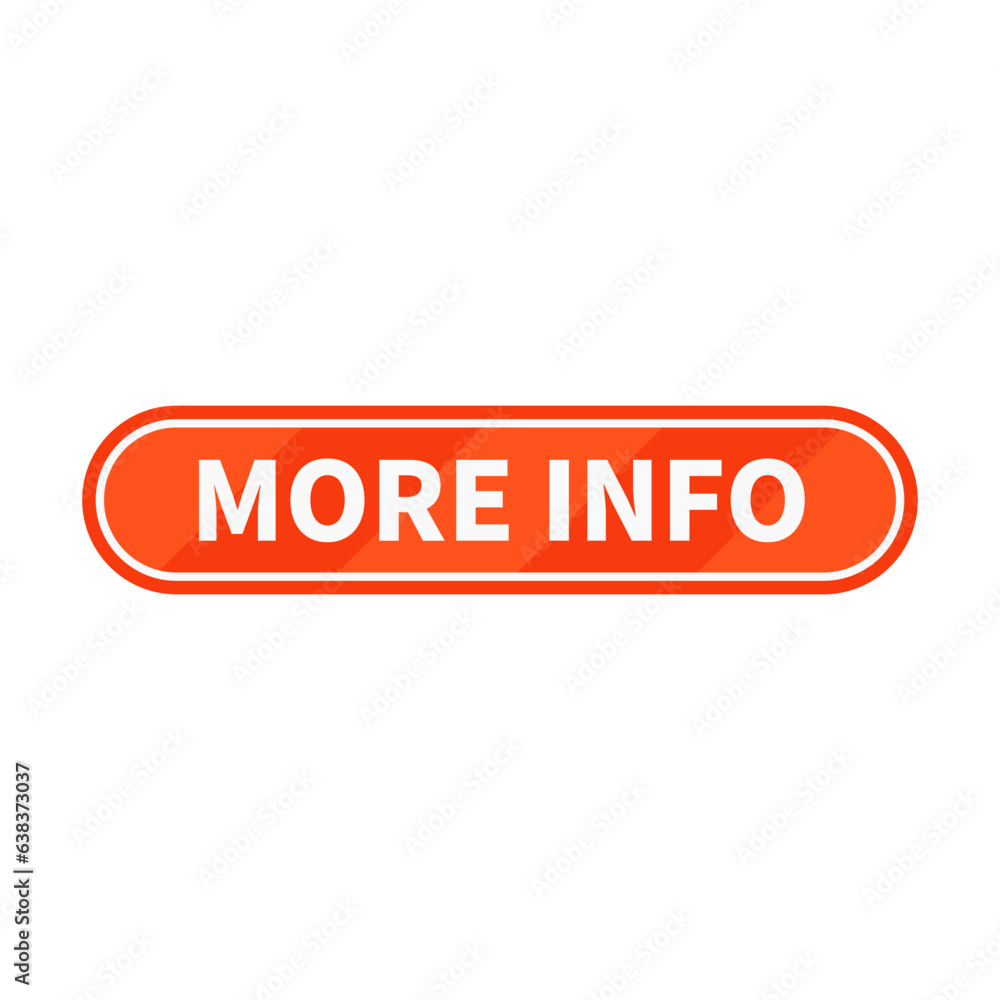 More Info Button In Orange Rounded Rectangle Shape With White Line For Information Stock Vector ...