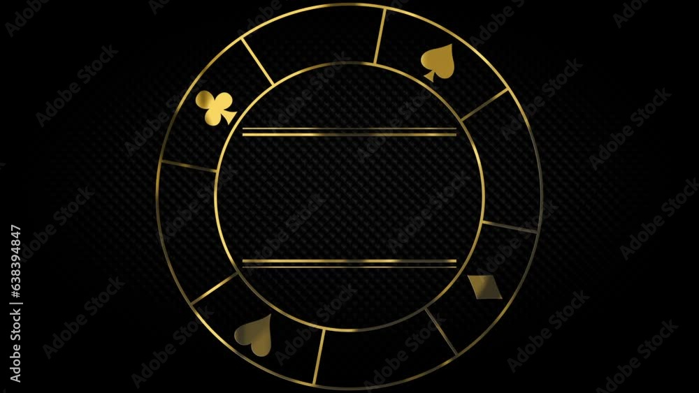 Luxury gold poker chip title border background. Black abstract text ...