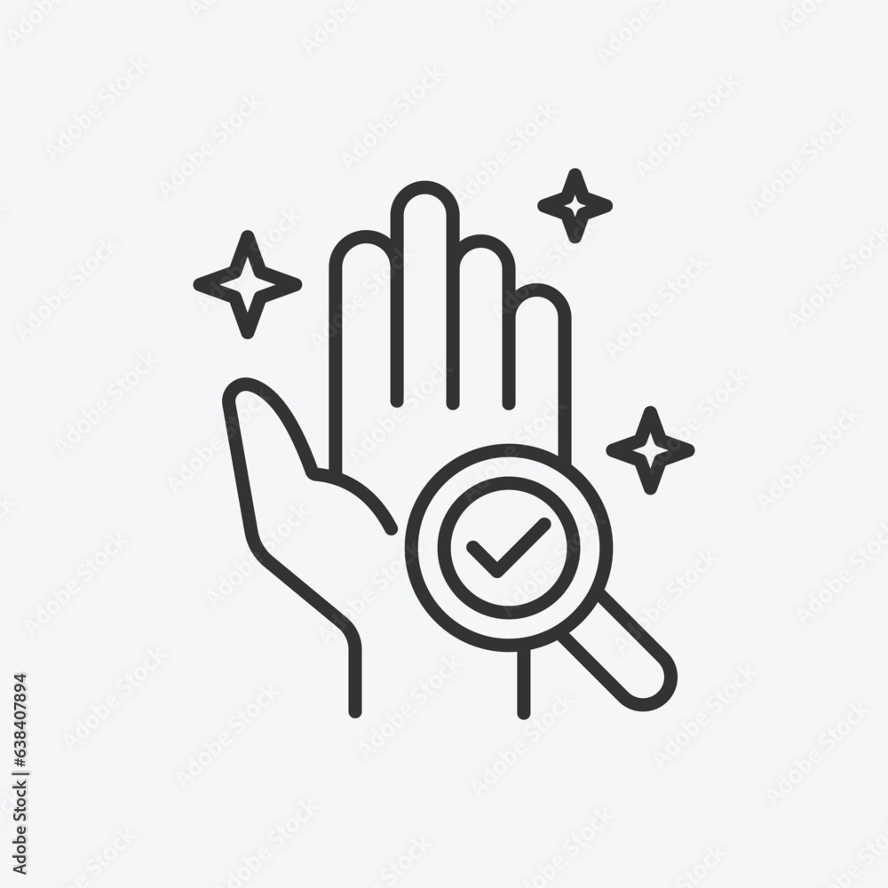 Clear Hands icon vector. Linear style sign for mobile concept and web ...