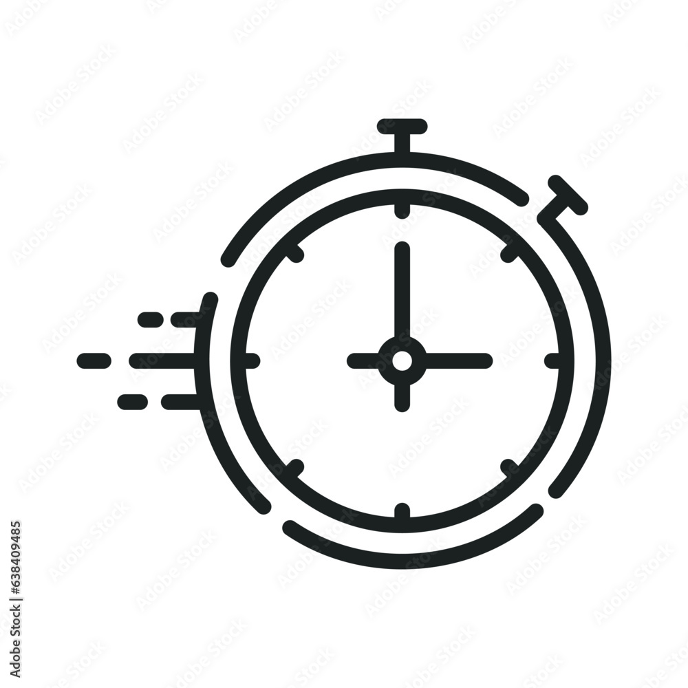Fast Clock Timer Icon, Quick Time, Fast Delivery Timer Vector, Time Out ...