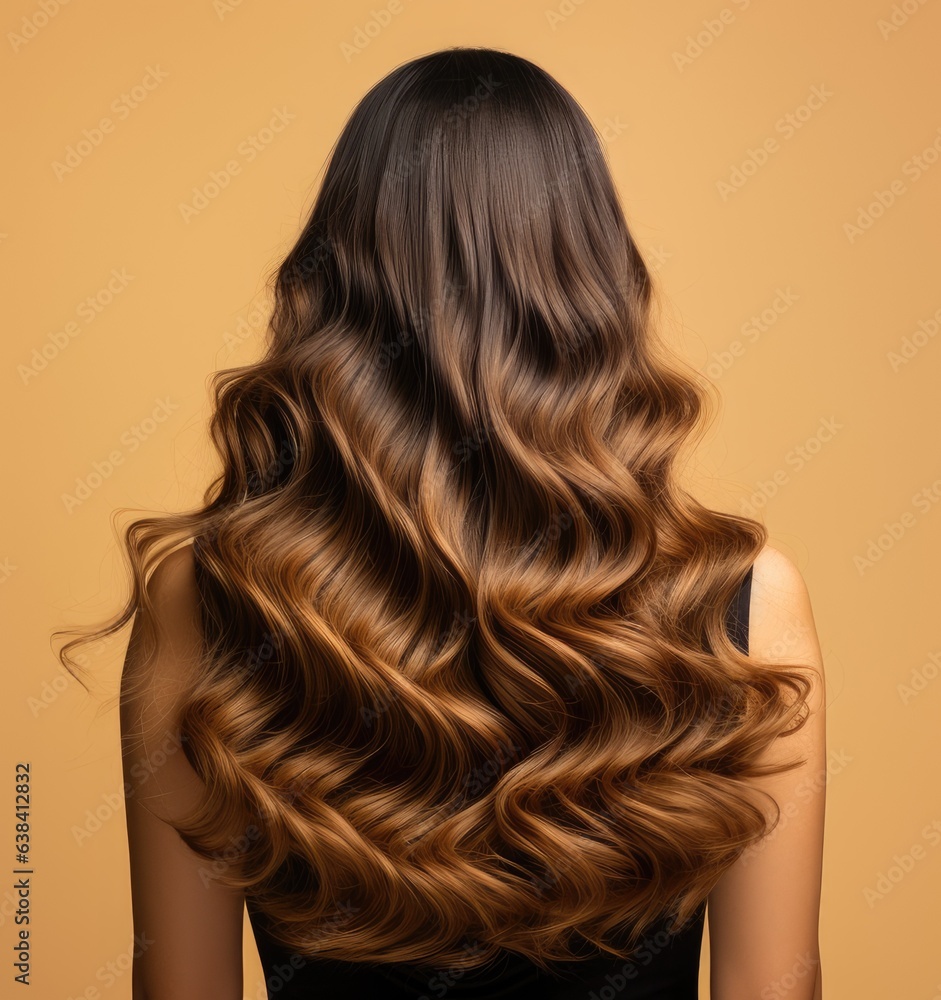 Concept for stylist and hairdresser. Lovely wavy hair . Beauty and ...