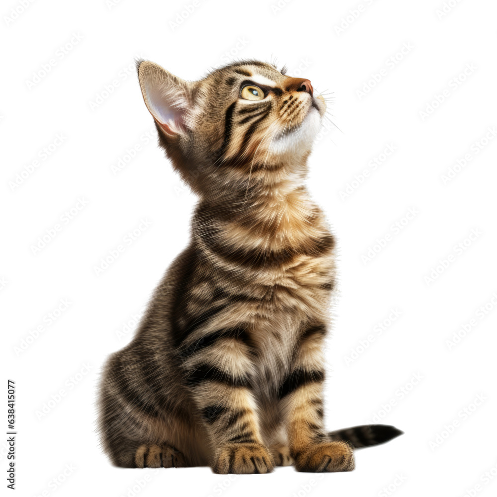 Cat looking up isolated on transparent background PNG Stock ...