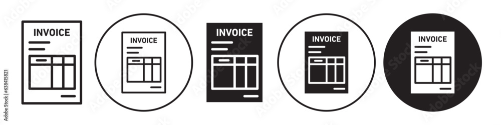 E- Invoice Icon. Symbol of online bill payment receipt form to fill ...