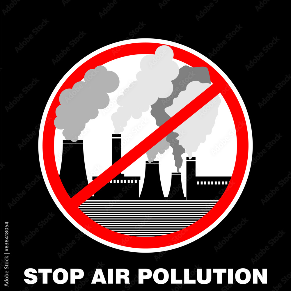 Stop Air Pollution, poster and banner vector Stock Vector | Adobe Stock