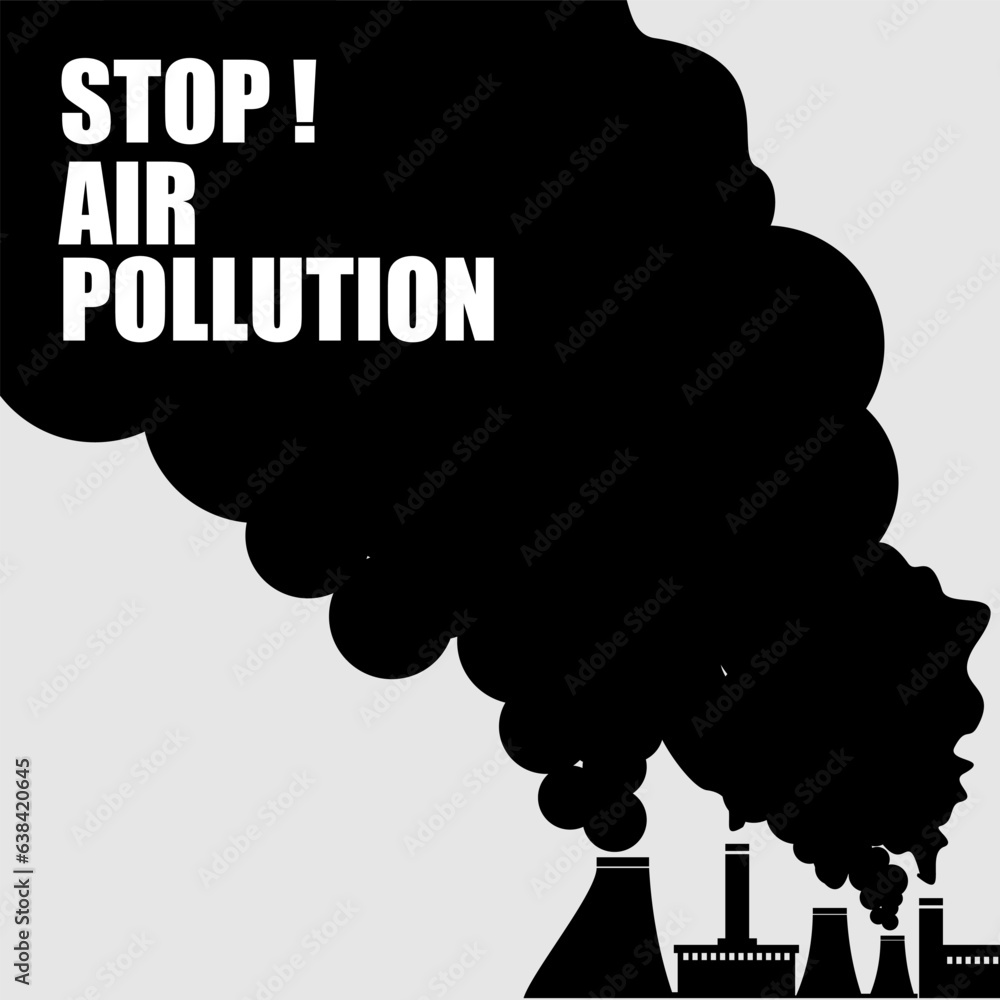 Stop air pollution, poster and banner vector Stock Vector | Adobe Stock