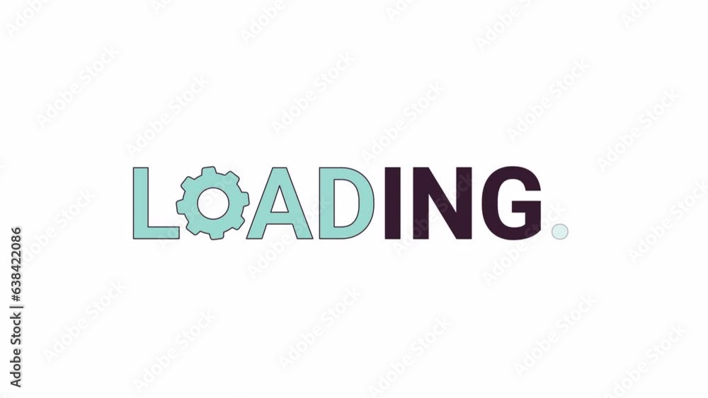 Cog wheel mechanism line 2D loading text animation. Mechanical cogwheel ...