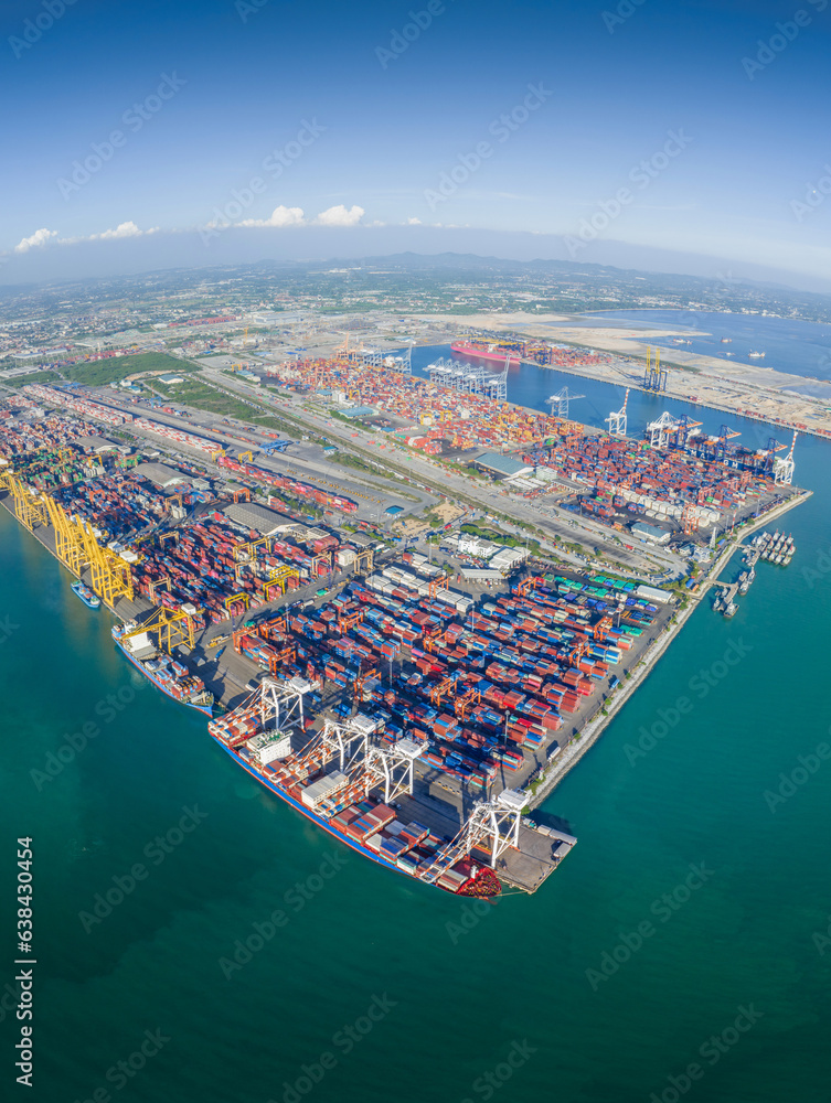 Shipyard Cargo Container Sea Port Freight forwarding service logistics ...