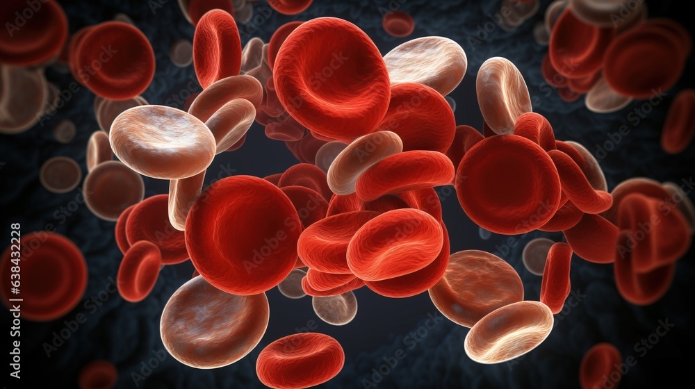 Macro blood cells, leukocytes, erythrocytes, platelets in plasma. Human ...