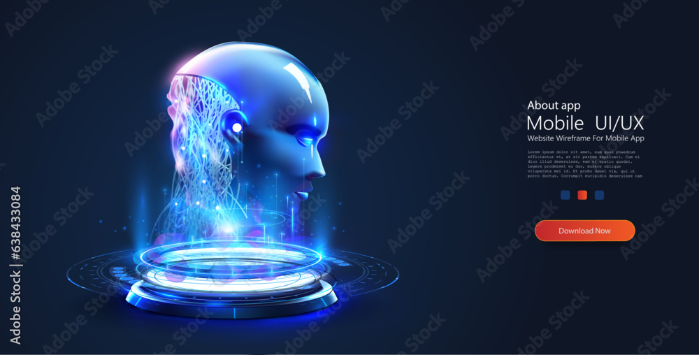 Circle portals, teleport, hologram gadget. Blank display, stage or ...
