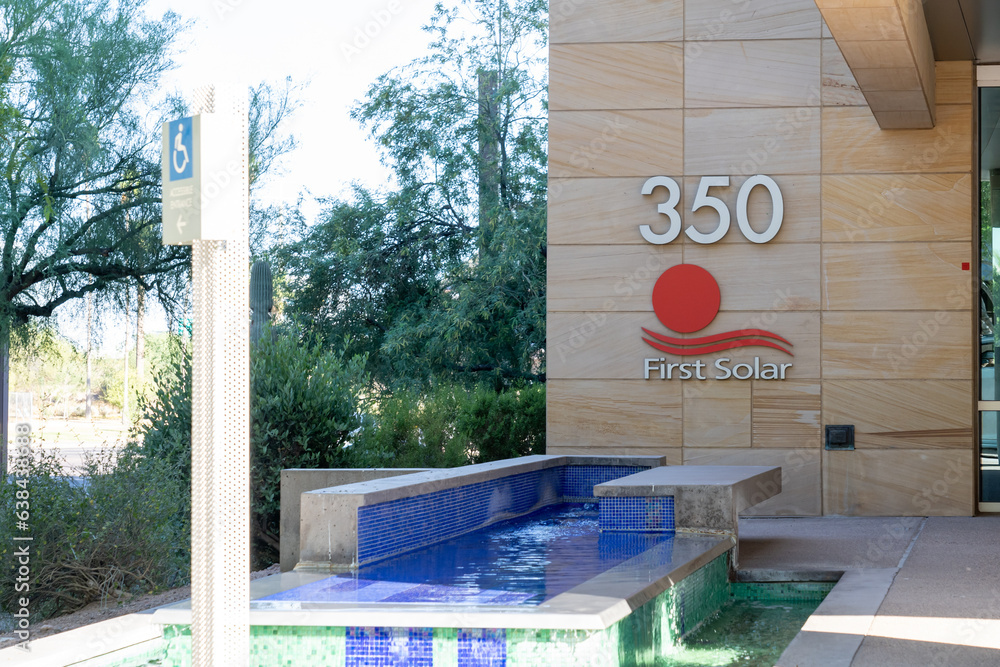 First Solar headquarters in Tempe, Arizona, USA, May 25, 2023. First ...