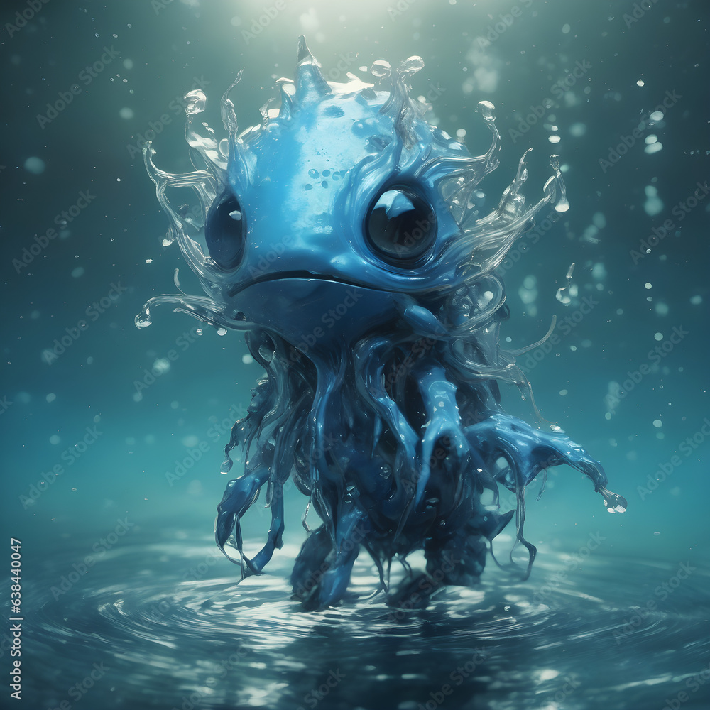 Enigmática criatura compuesta de fluidas gotas de agua surge de un ...